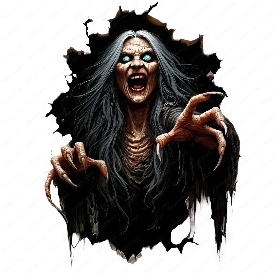 Terrifying Witch Clipart Bundle | Halloween Art (digital Download) - Etsy