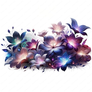 Magic Flowers Clipart Bundle: Mystical Floral Designs (digital Download ...
