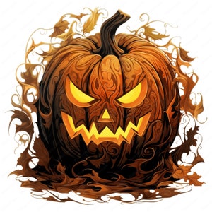 Spooky Pumpkin Clipart 10 High-quality PNG Halloween Vibes Autumn Decor ...