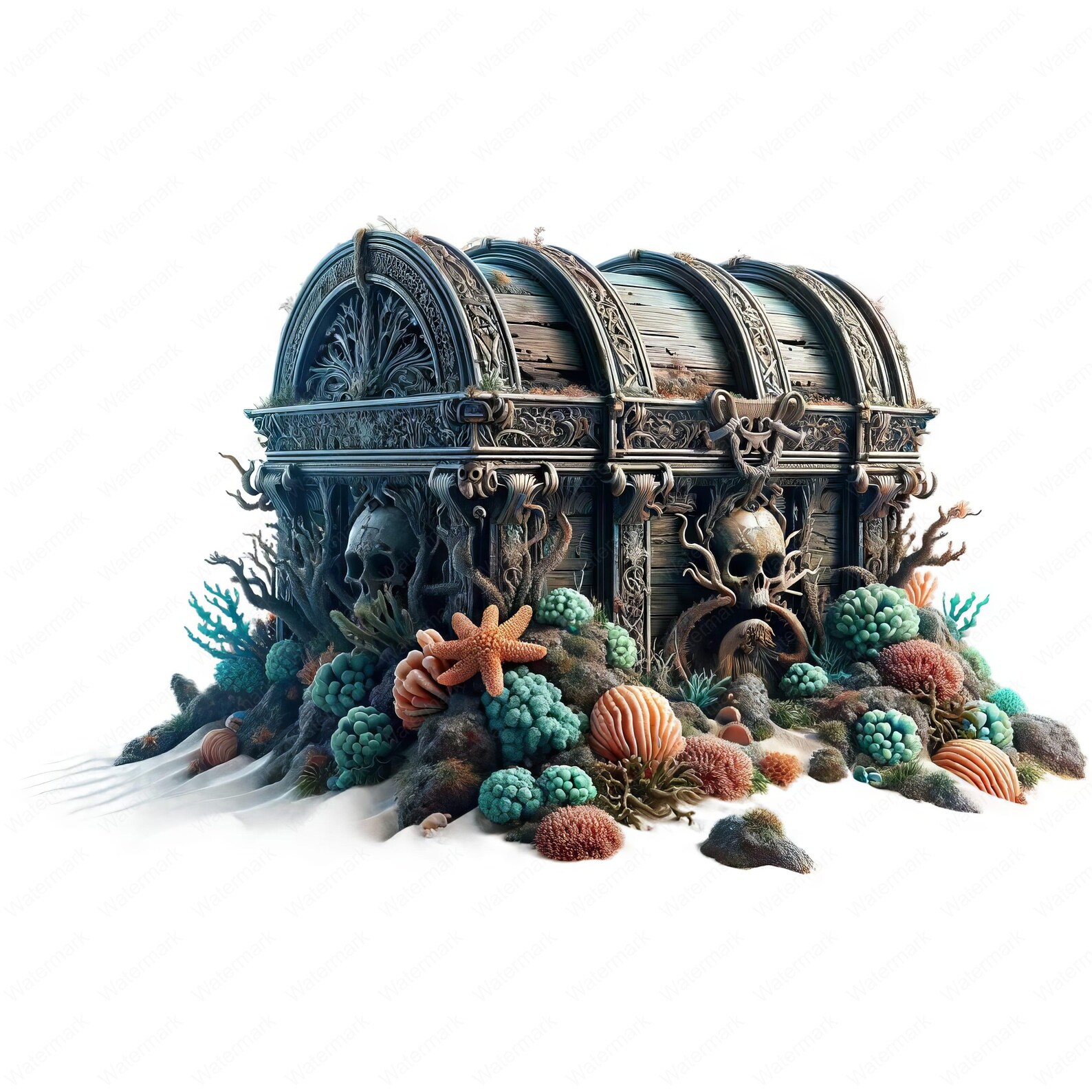 Sunken Treasure Crate Clipart Bundle: Pirate Art Designs (digital ...
