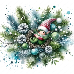 Christmas Elf Clipart Bundle: Holiday Art, Commercial Use (digital ...