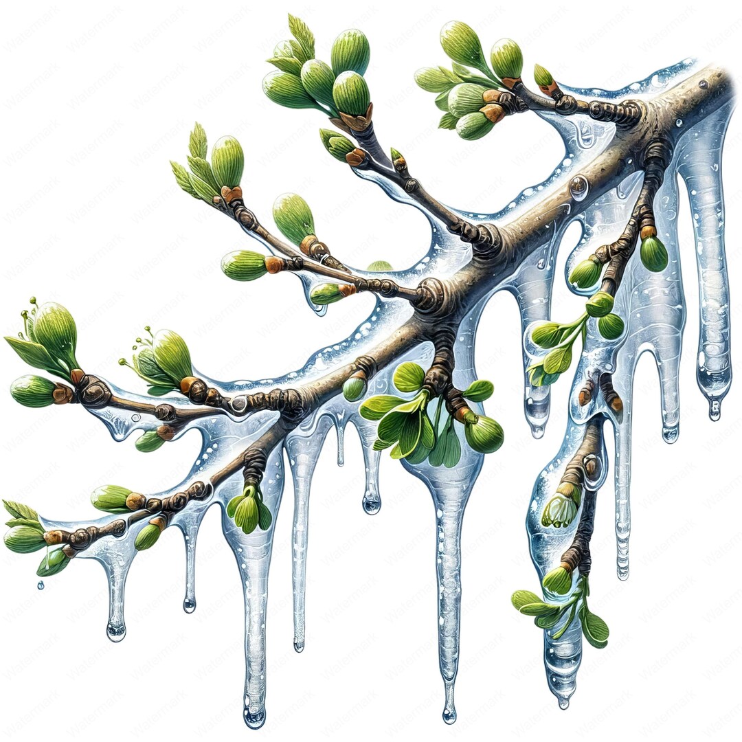 Icicles on Branch Clipart | Icicle Clipart Bundle | 10 High-quality ...