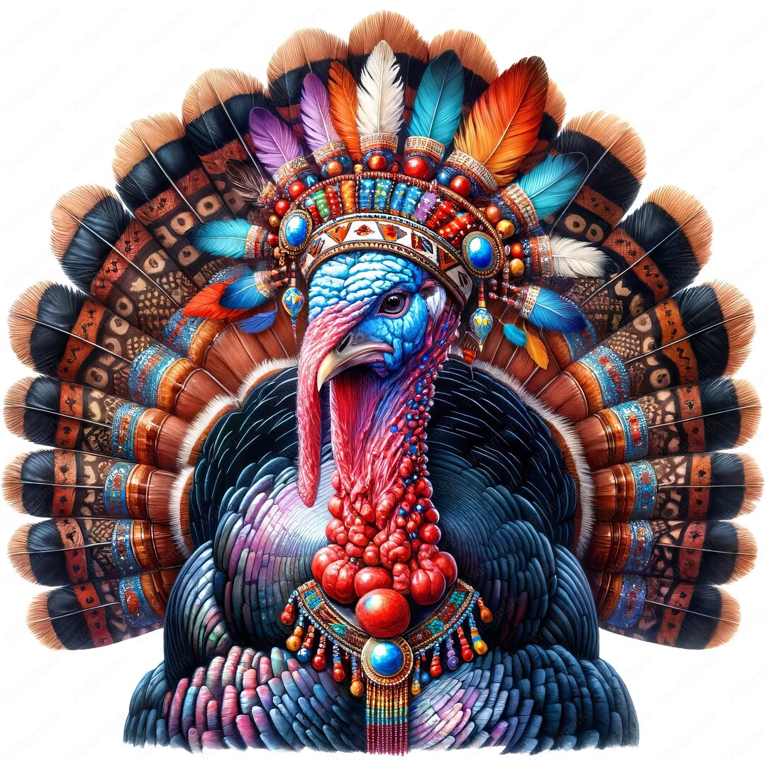 Colorful Thanksgiving Turkey Clipart: Festive Art Designs (digital ...