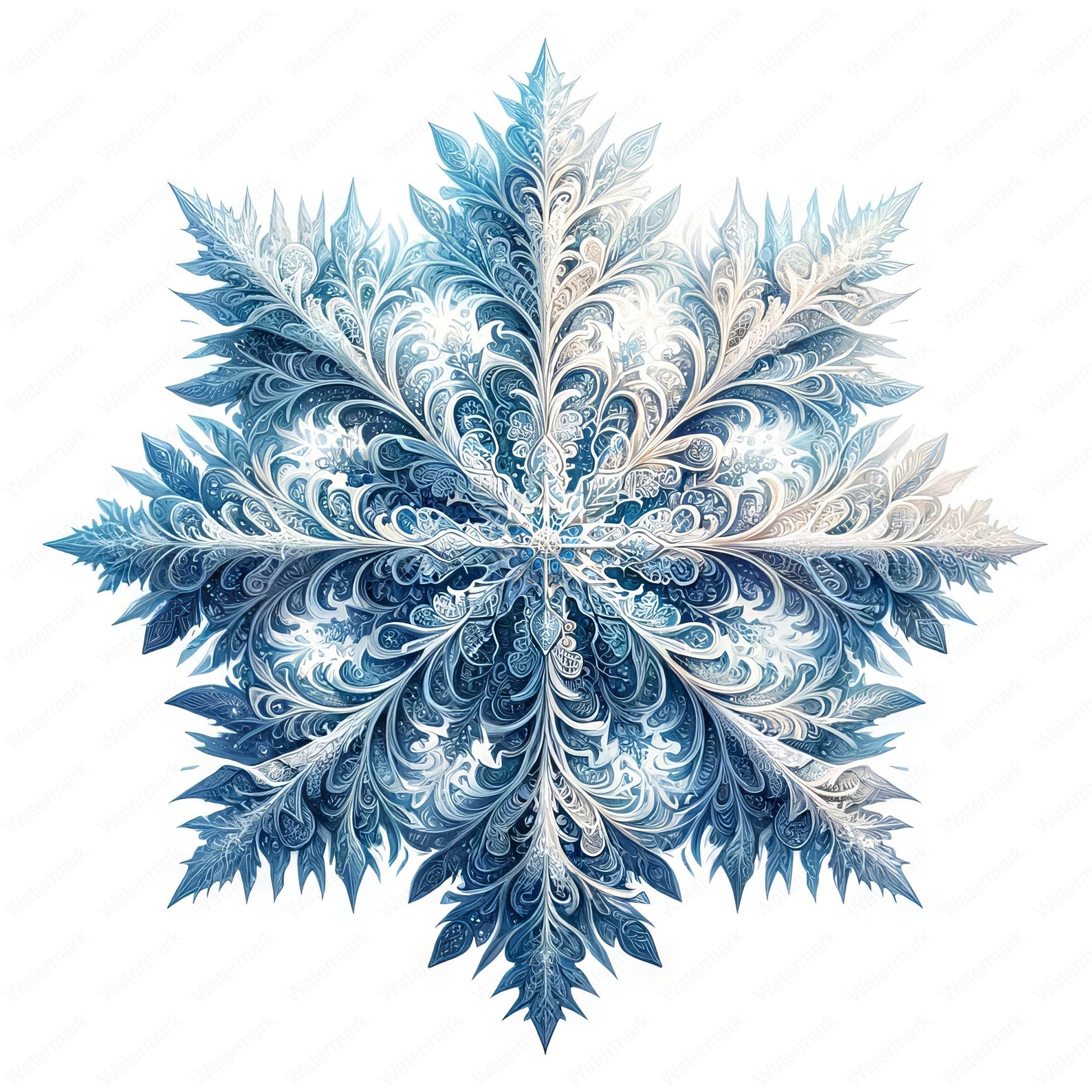 Whimsical Snowflake Clipart Bundle: Winter Art Printables (digital ...