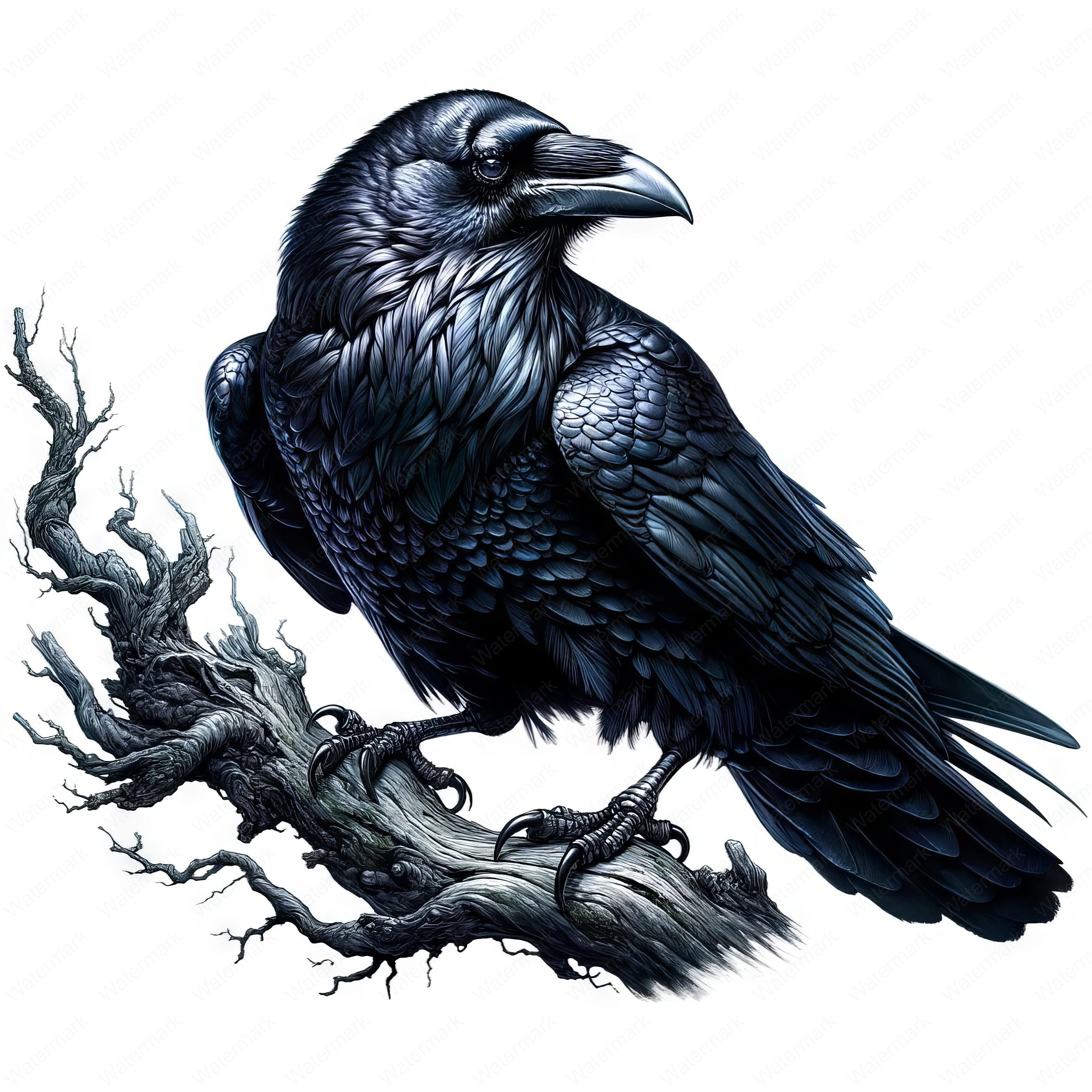 Gothic Raven Clipart Bundle: Dark Art Printable Designs (commercial Use ...
