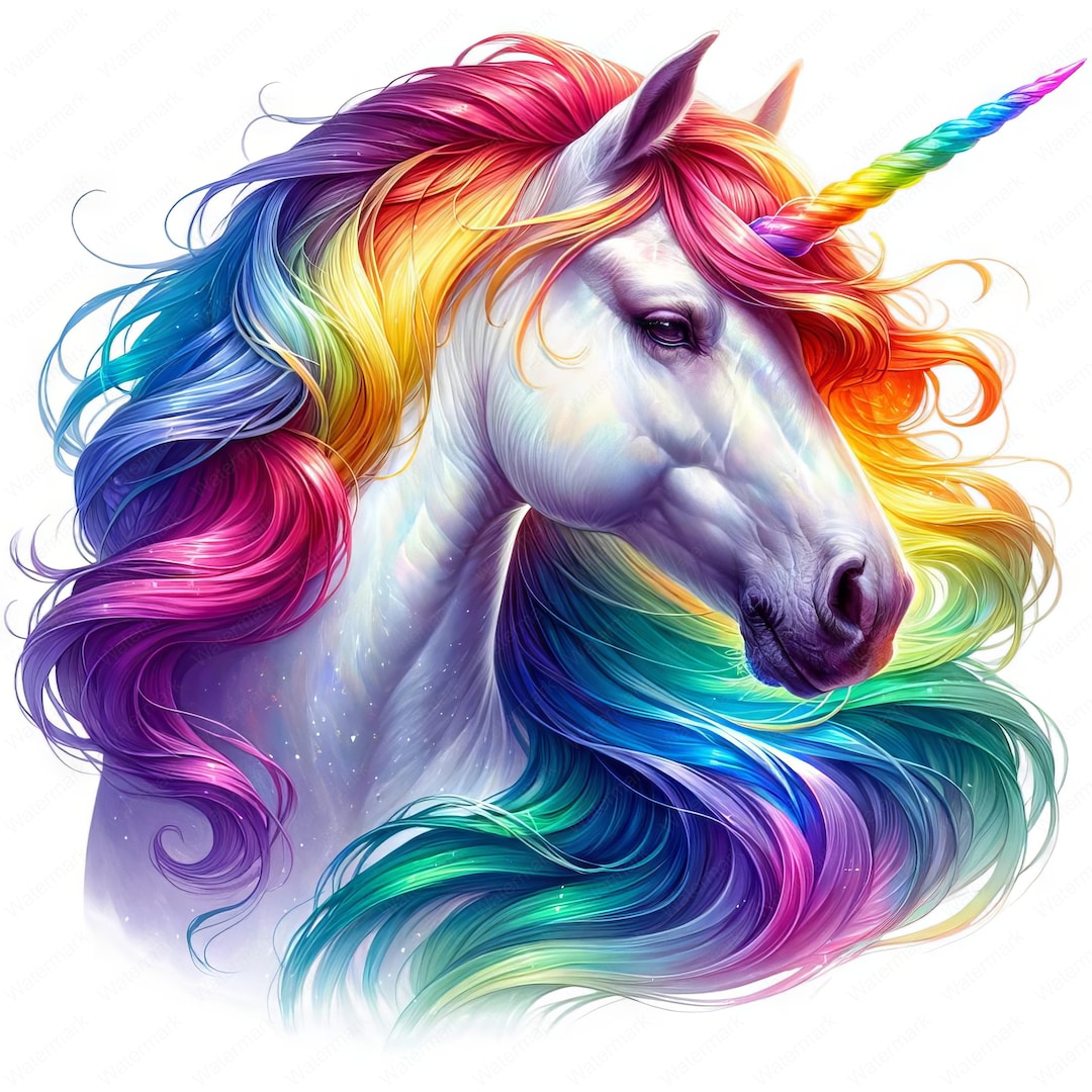 Rainbow Unicorn Clipart | Magical Designs for Commercial Use (digital ...