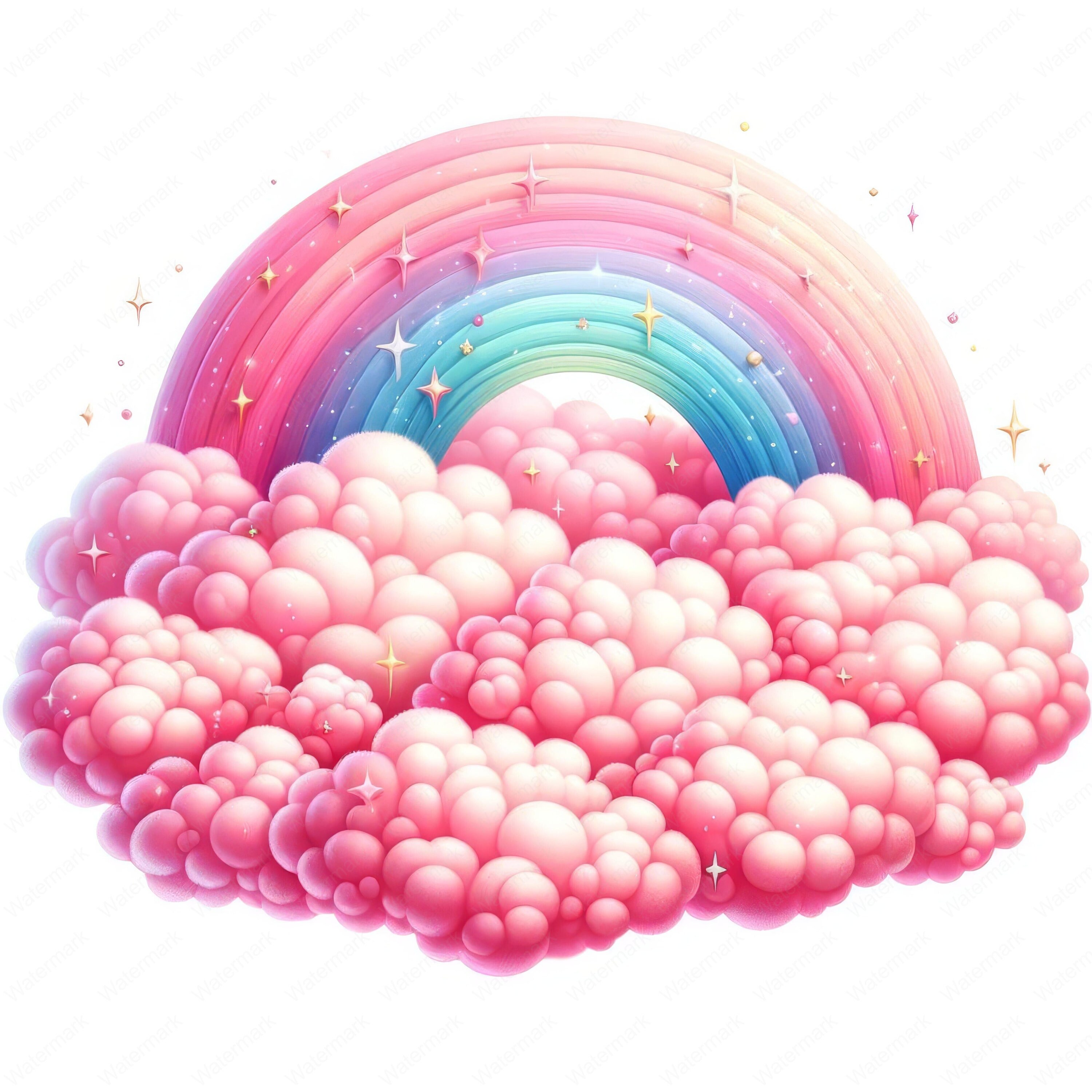 Pink Cloud Clipart: Dreamy Starry Sky Designs (digital Download) - Etsy