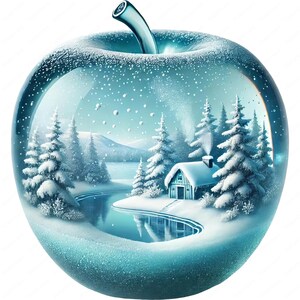 Winter Apple Clipart Bundle: Snowy Landscape Art (digital Download) - Etsy