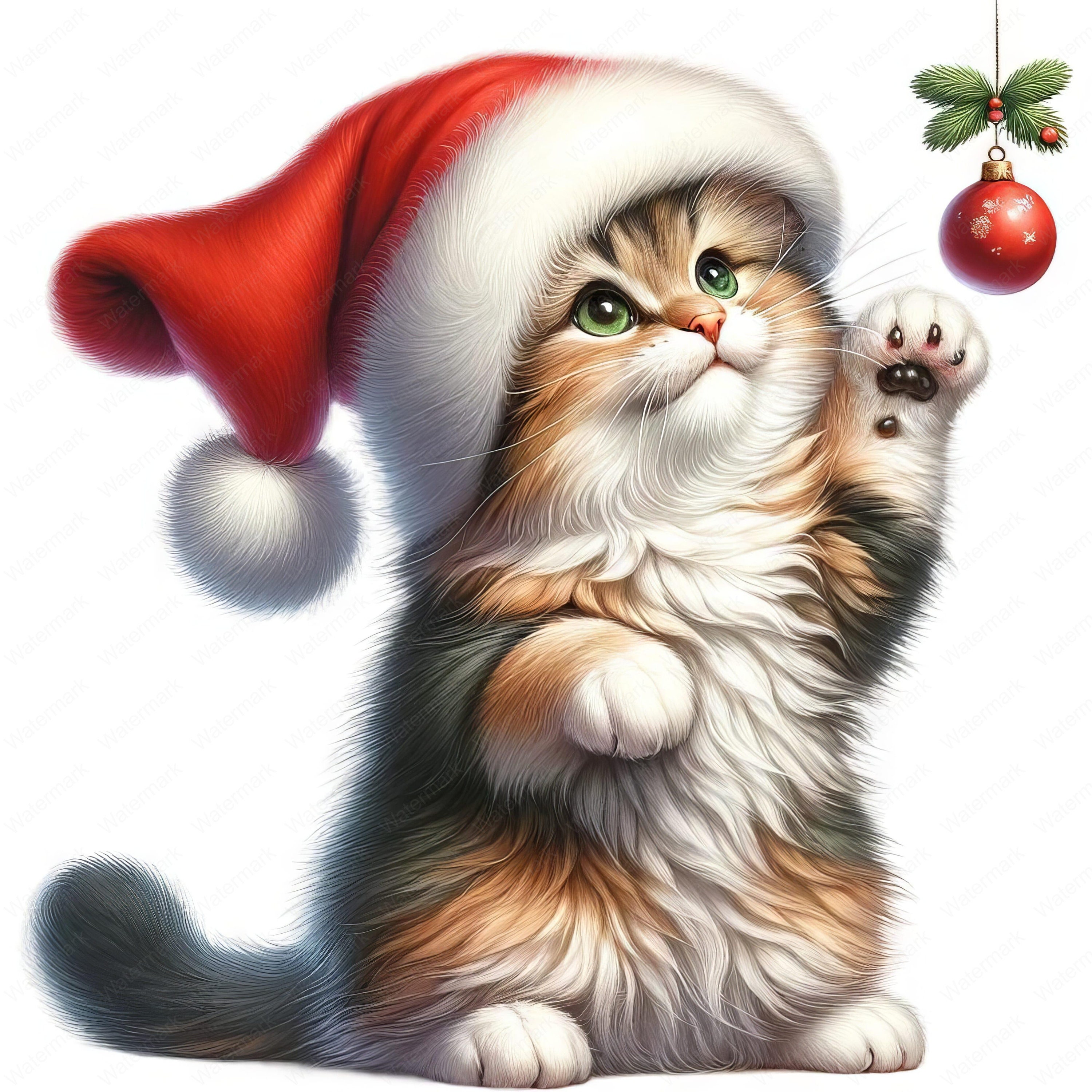 Christmas Cat Clipart Bundle | Holiday Designs (digital Download) - Etsy