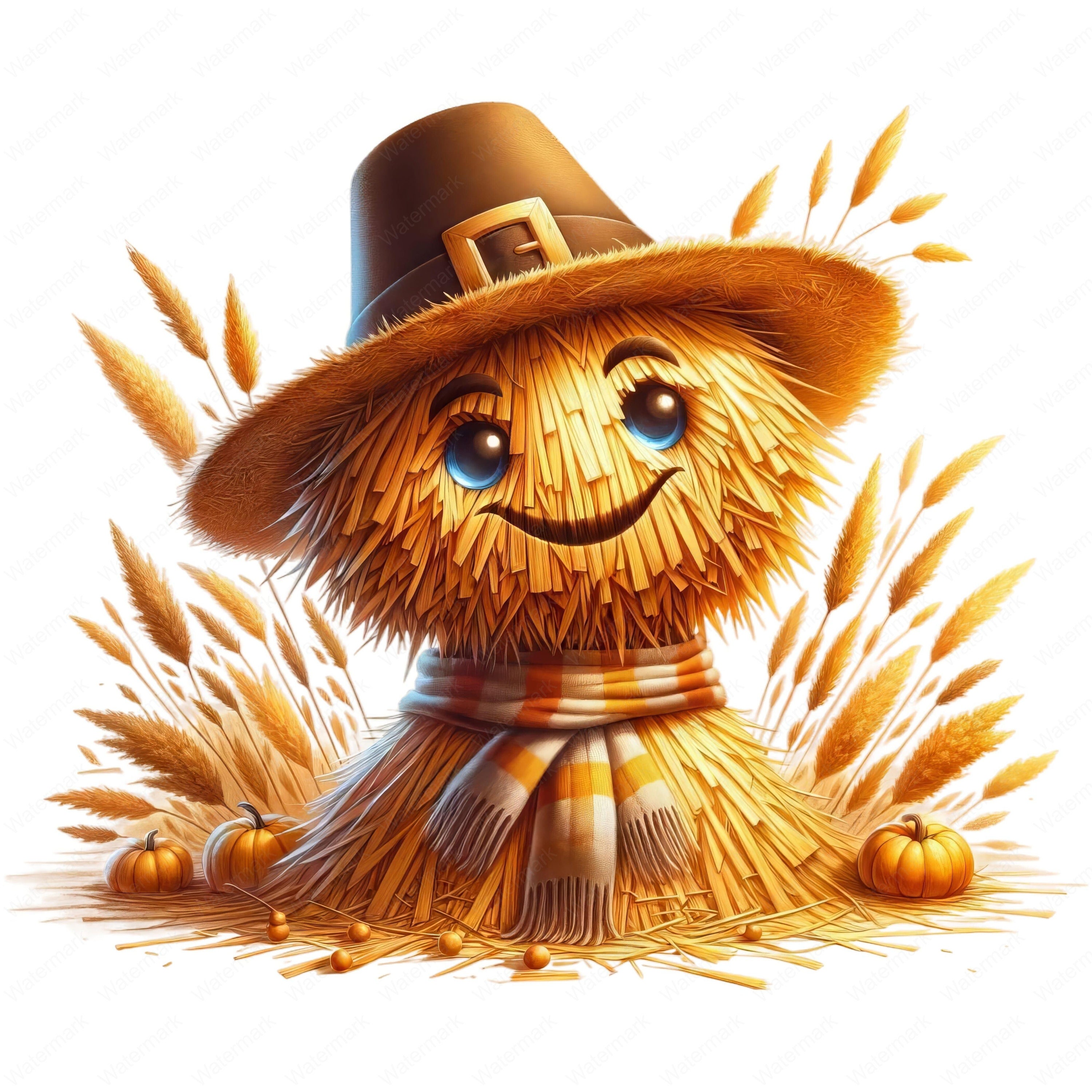 Cute Scarecrow Clipart Bundle | Fall Harvest Art (digital Download) - Etsy