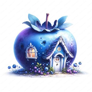 Blueberry House Clipart: Fantasy Art Printables (digital Download) - Etsy