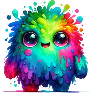 Colorful Monster Clipart Bundle: Fantasy Art, Digital Prints ...