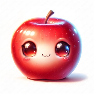 Cute Apple Clipart Adorable Cute Apple Clipart Bundle 10 High-quality ...