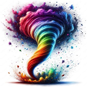 Rainbow Tornado Clipart | Vibrant Tornado Clipart Bundle | 10 High ...