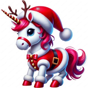 Christmas Unicorn Clipart Bundle: Holiday Art, Commercial Use (digital ...