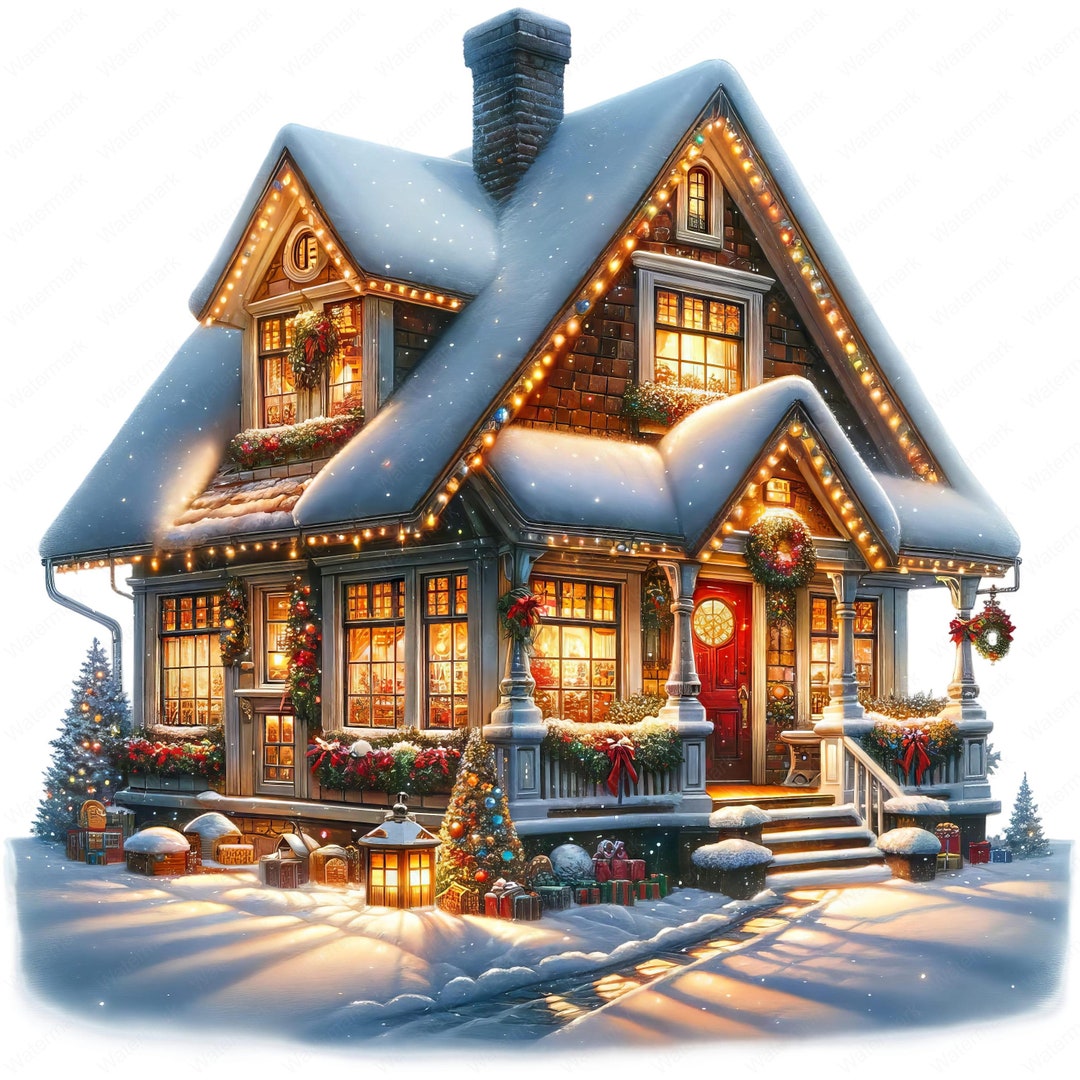 Santa's House Clipart Festive Clipart Bundle 10 High-quality Images ...