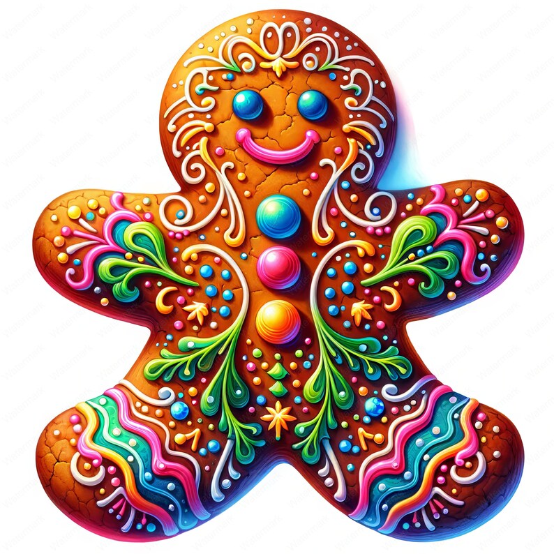 Festive Gingerbread Man Clipart Bundle: Christmas Art (commercial Use ...