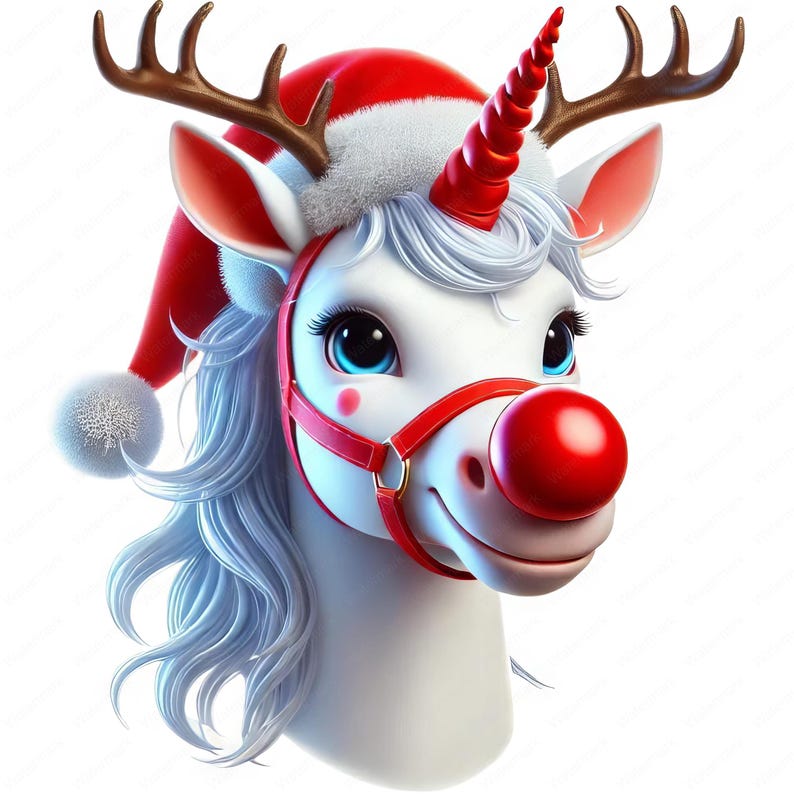 Christmas Unicorn Clipart Bundle: Holiday Art, Commercial Use (digital ...