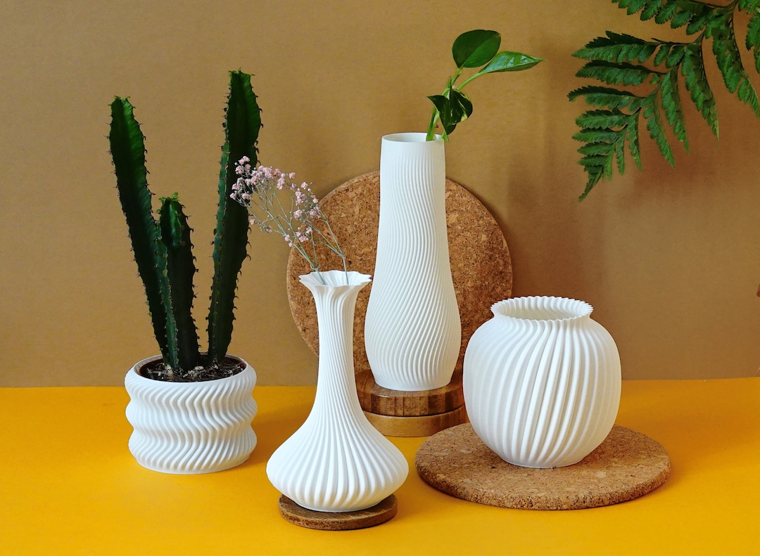 WAVY White Eco-friendly Vases for a Modern Minimalist Home Unique ...