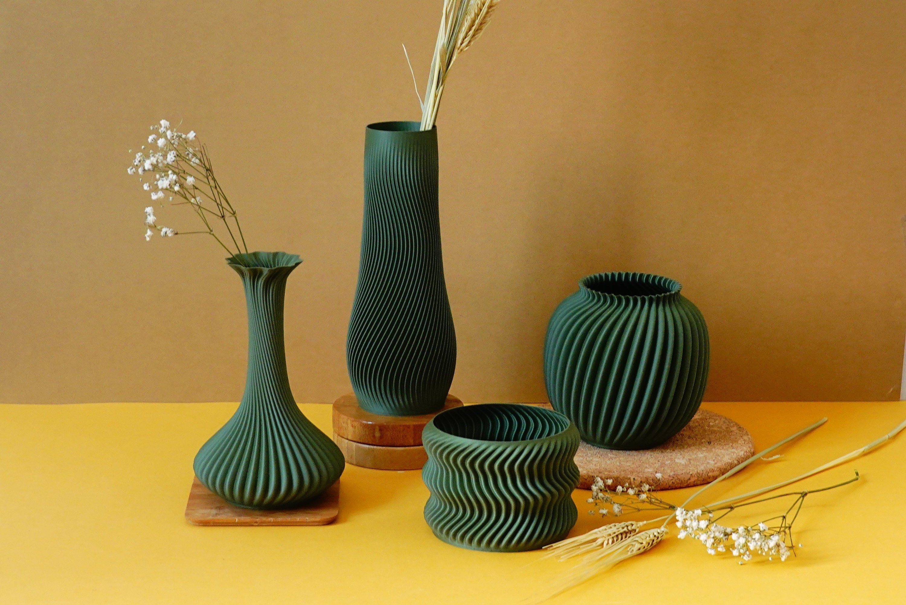 WAVY Green Eco-friendly Vases for a Modern Minimalist Home Unique ...