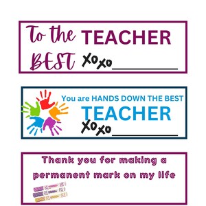 Teacher Appreciation Printable Gift Tags (personalizable) - Etsy