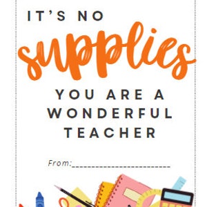 Teacher Appreciation Gift Tags: Printable Thank You Notes (PDF) - Etsy