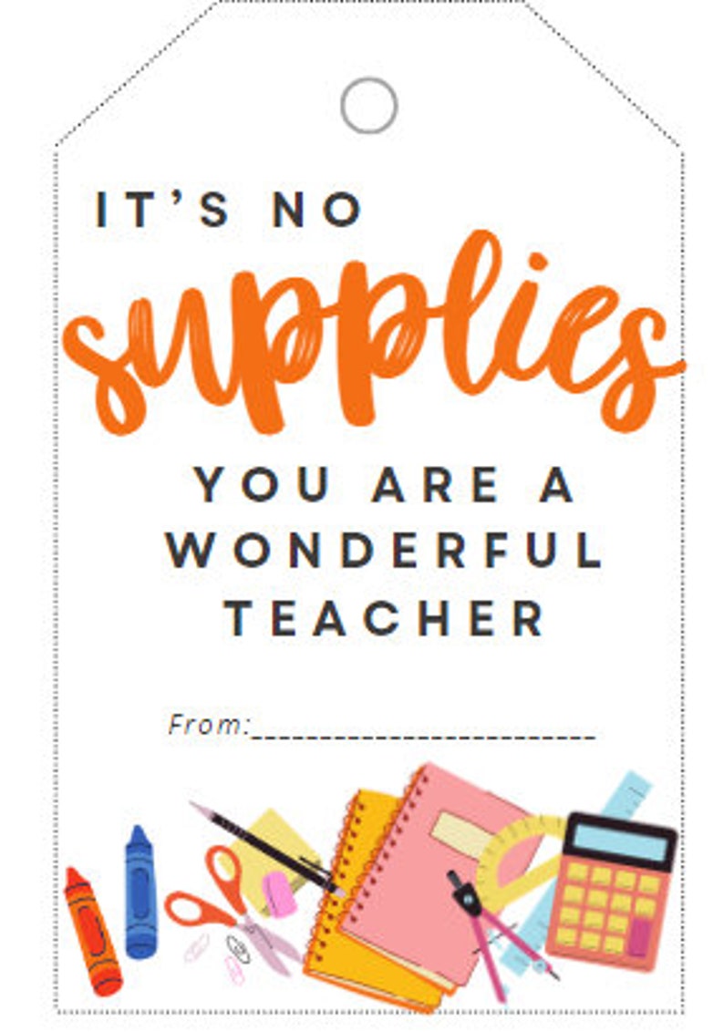 Teacher Appreciation Gift Tags: Printable Thank You Notes (PDF) - Etsy