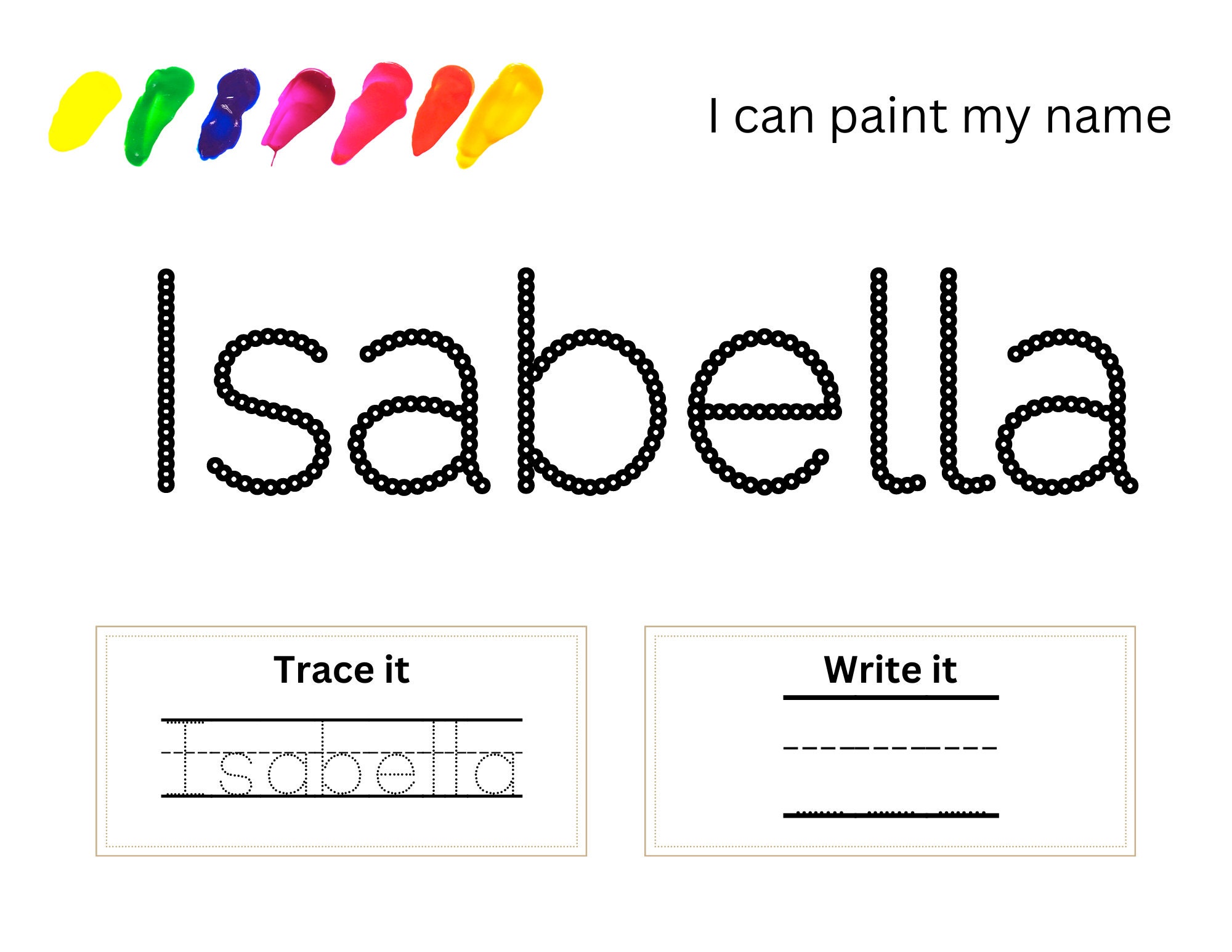 Name Tracing Custom Worksheet / Personalized First Name Tracing Name ...