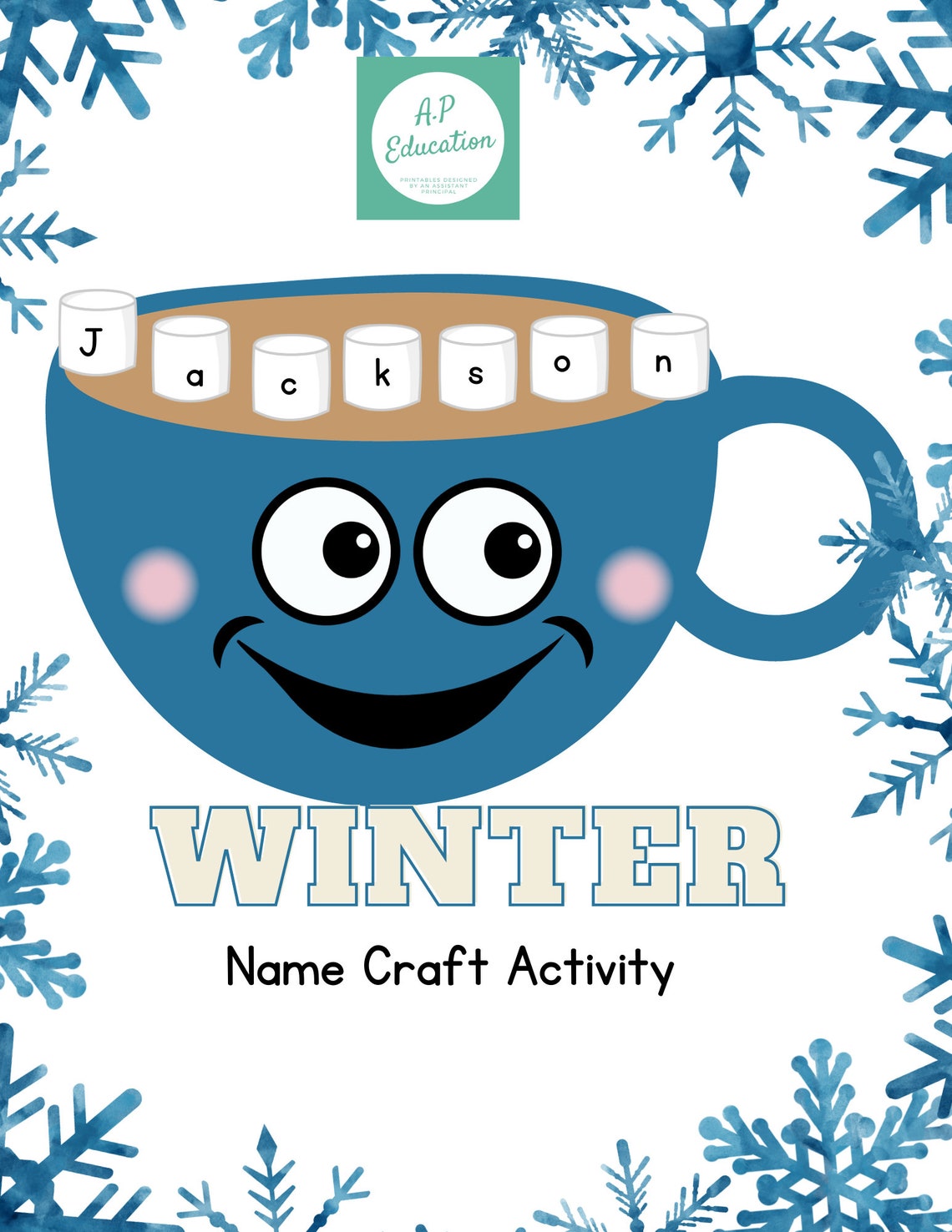 Name Tracing Craft Activity, Personalized Craft, Preschool Letter ...