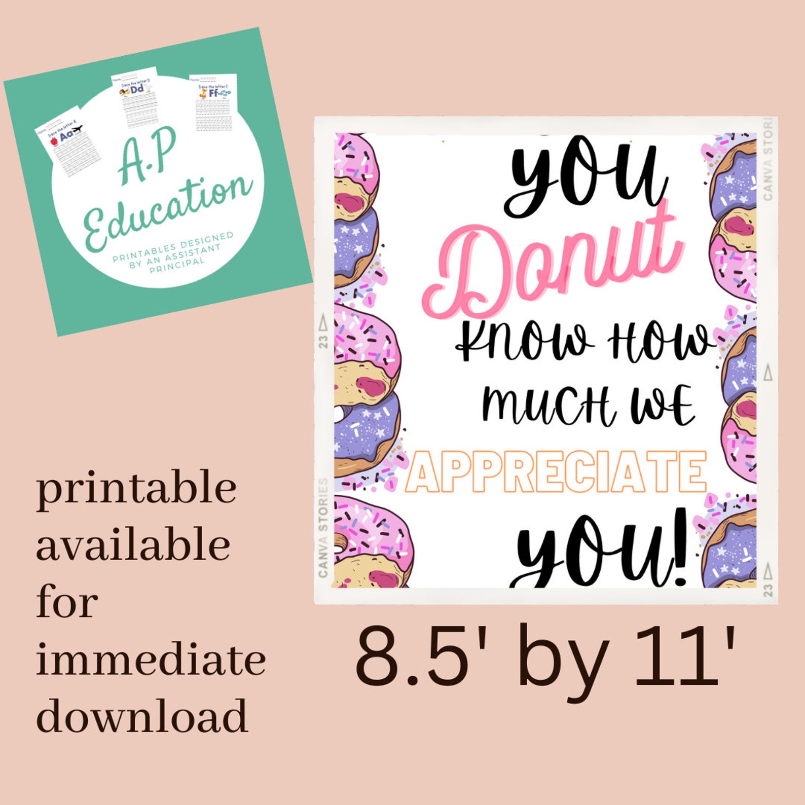 You Donut Know How Much We Appreciate You, Teacher Appreciation ...