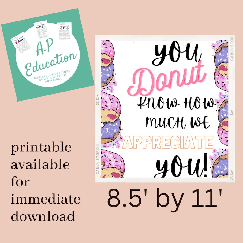 You Donut Know How Much We Appreciate You, Teacher Appreciation ...