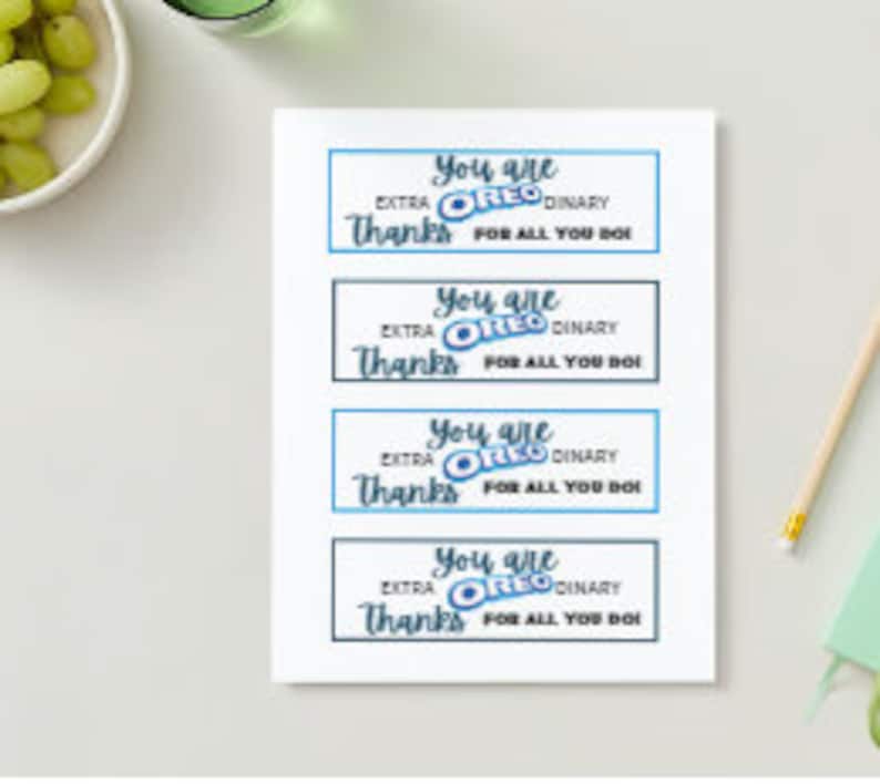Teacher Appreciation Treat Tag, Employee Appreciation, Oreo Theme (PDF ...