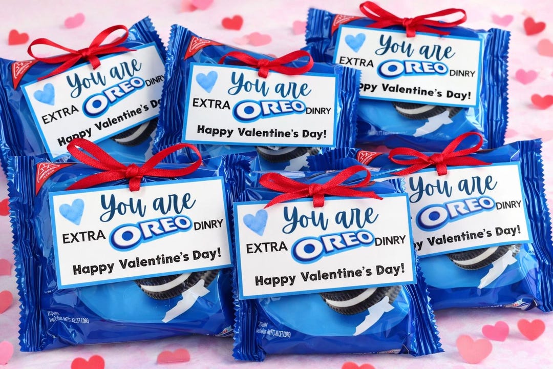Oreo Valentine's Day Treat Tag, Printable Classroom Cards (PDF ...