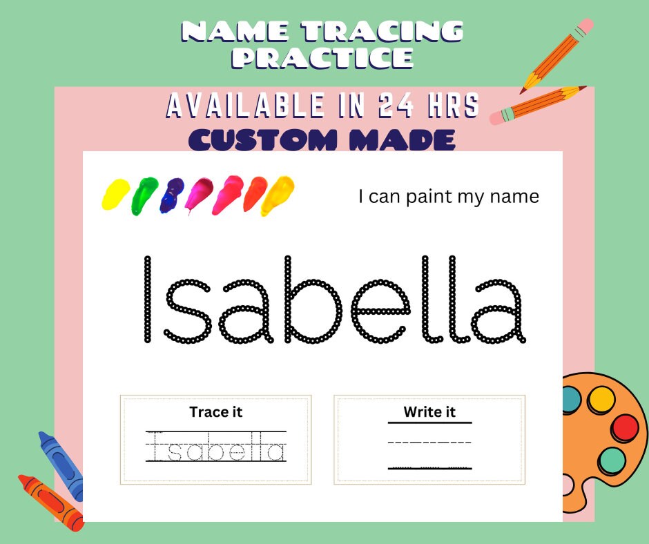 Name Tracing Custom Worksheet / Personalized First Name Tracing Name ...