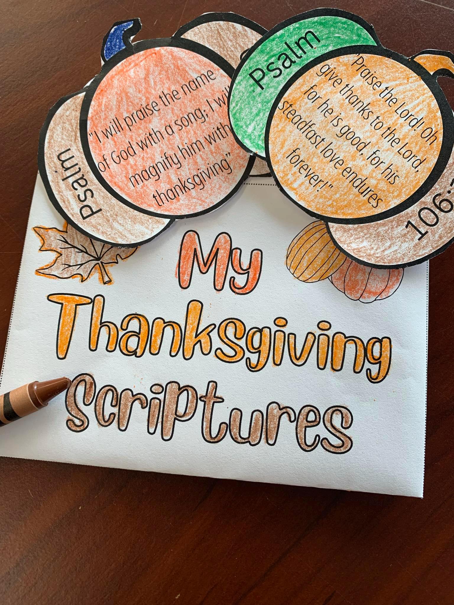 Thanksgiving Bible Verse Craft, Sunday School Christian School Activity ...
