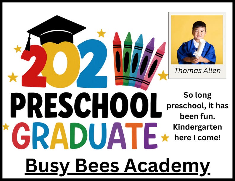 Preschool Graduation Certificate, Keepsake, Editable, Pre-k Grad, Last ...