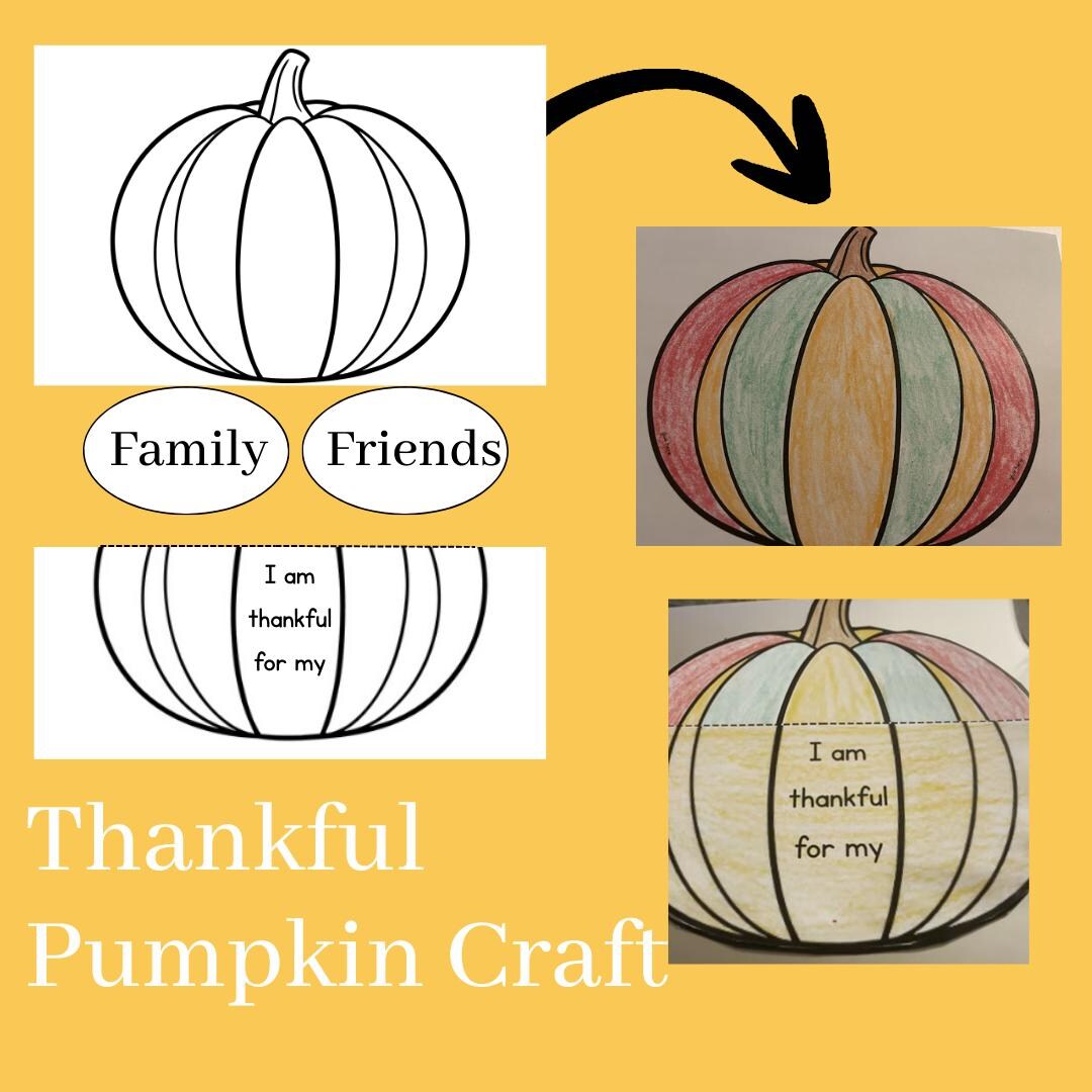 Printable Thankful Pumpkin Craft | Thanksgiving Gratitude Activity for ...