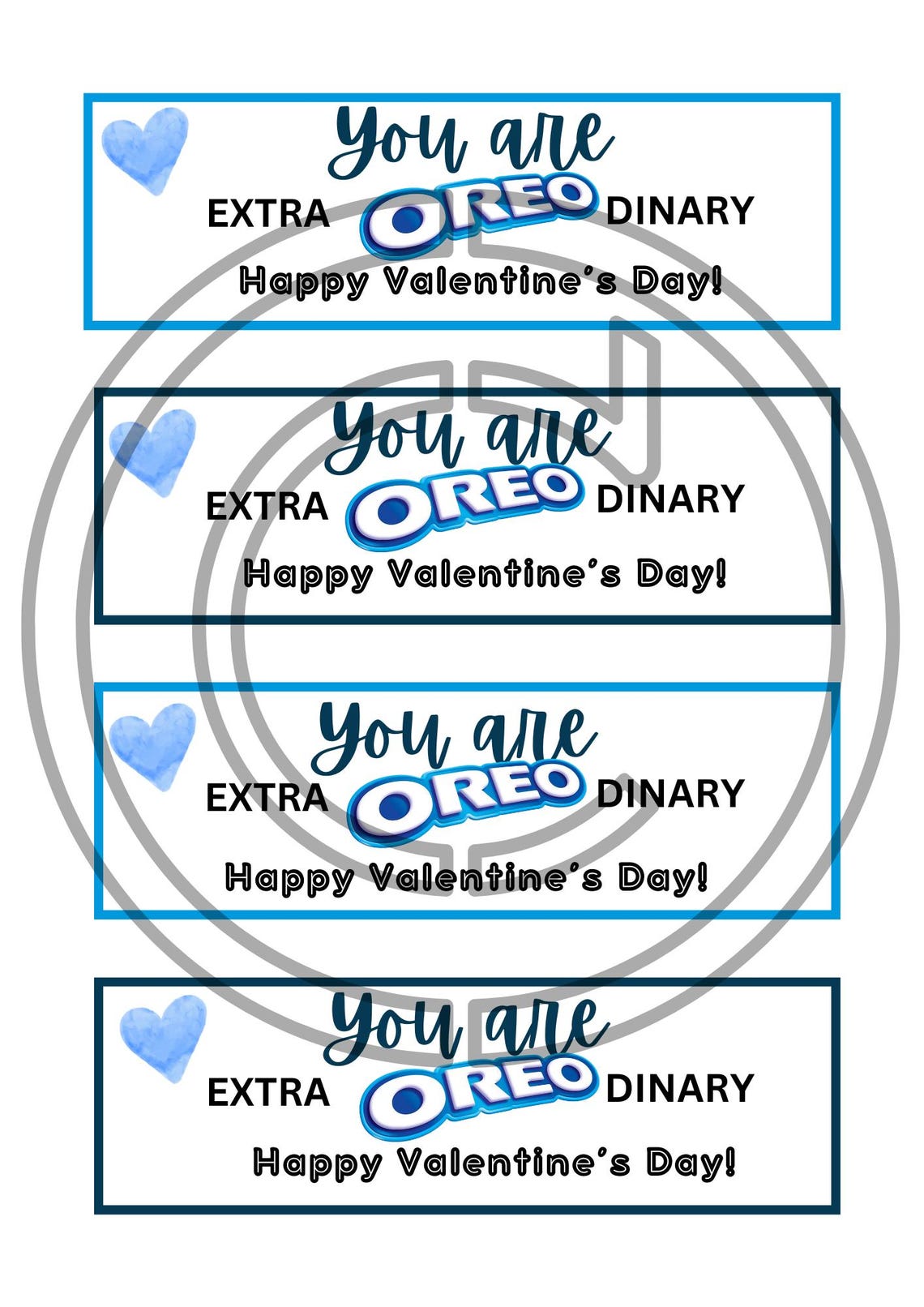 Oreo Valentine's Day Treat Tag, Printable Classroom Cards (PDF ...