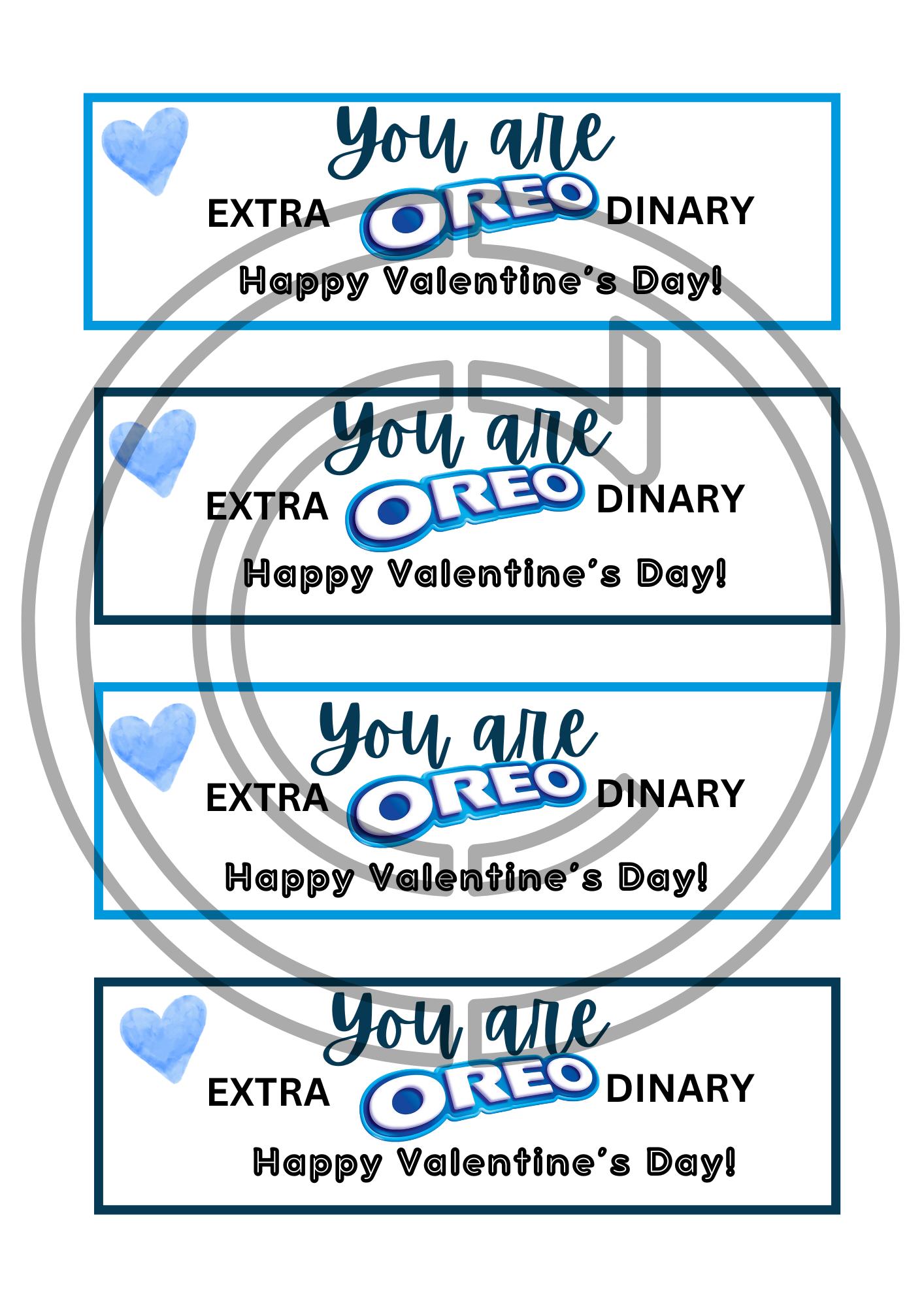 Oreo Valentine's Day Treat Tag, Printable Classroom Cards (PDF ...