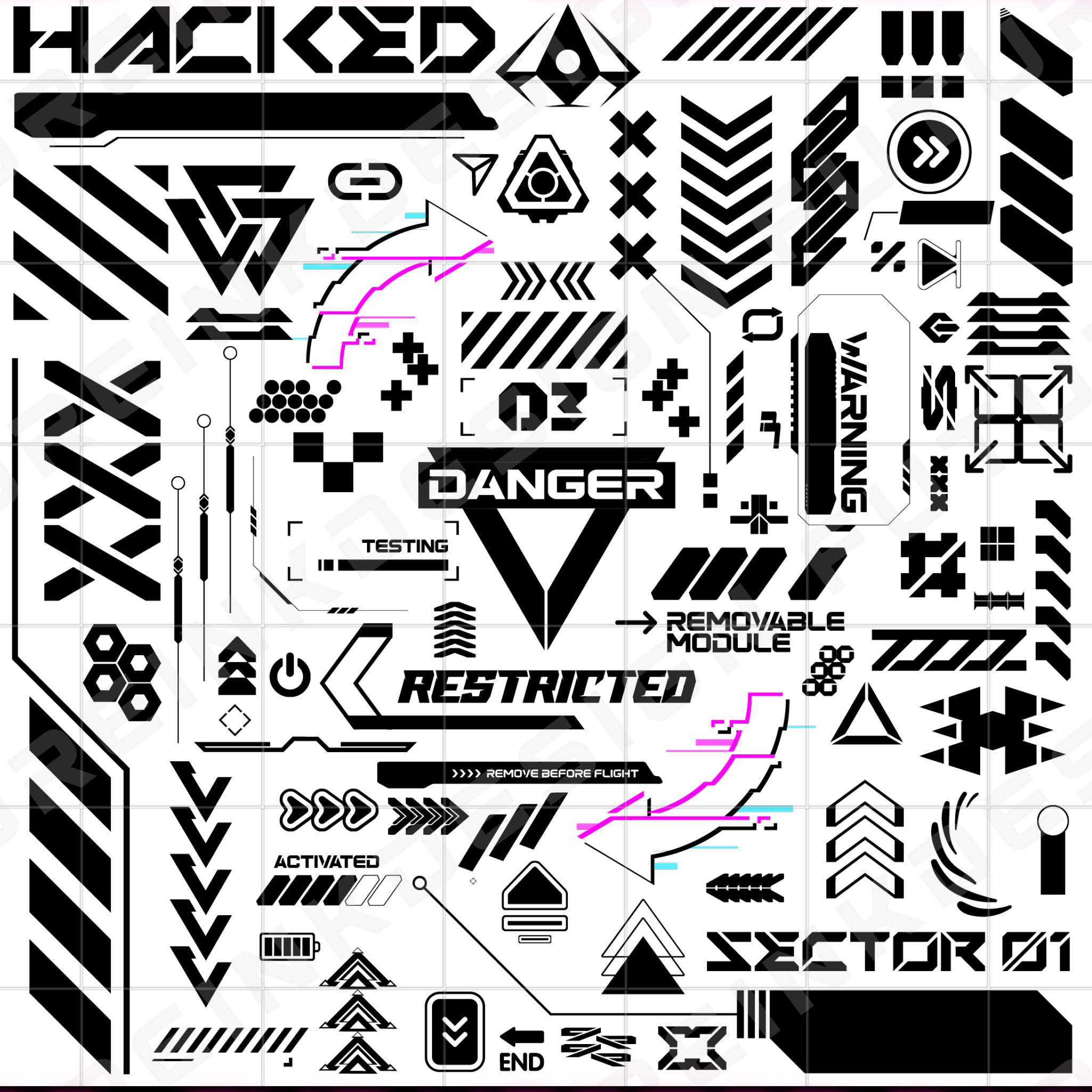 100+ Sci-fi Svg Vector Ultimate Bundle 1 Sci Fi Svg Icons Decals Pack Techwear Svg Futuristic ...