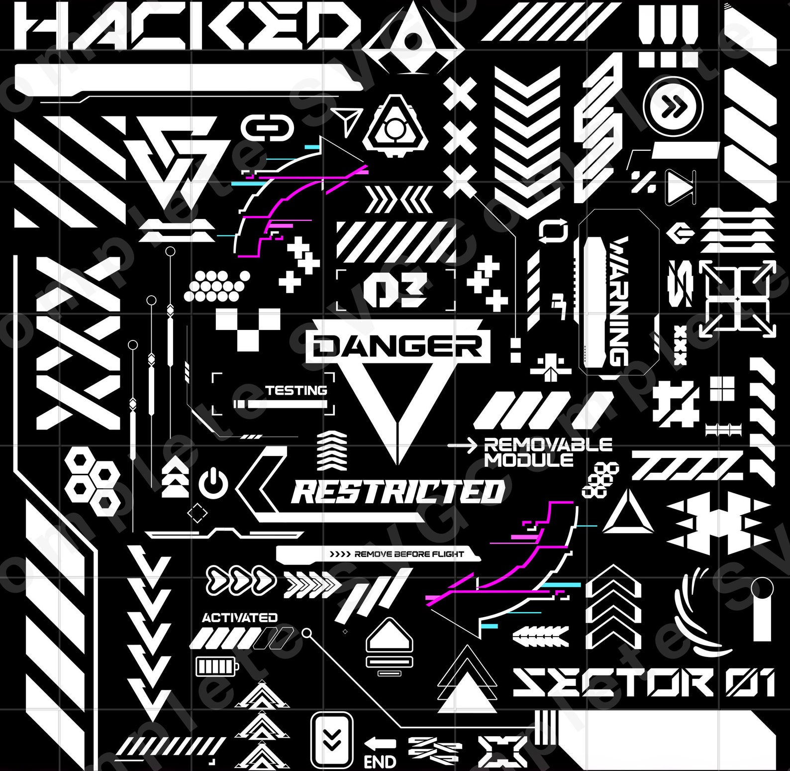 100 Sci-fi Svg Vector Ultimate Bundle 1 Sci Fi Svg Icons Decals Pack ...