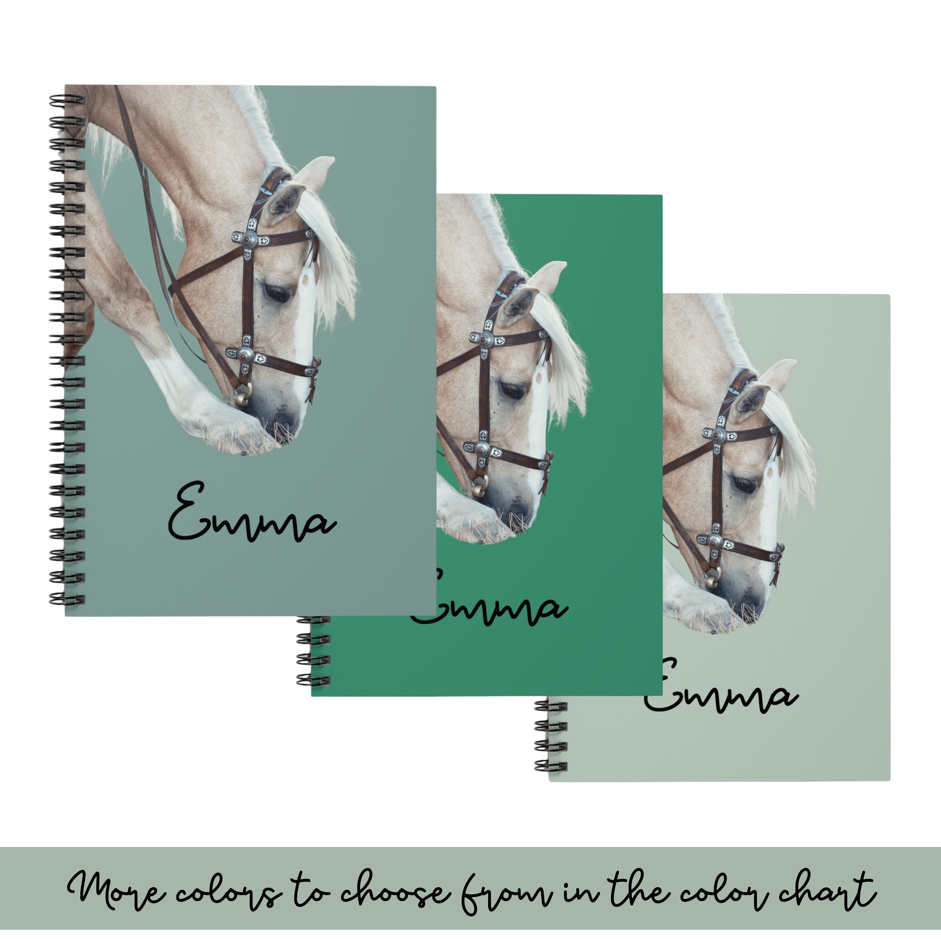 Personalized Note Book, Custom Horse Photo Spiral Notebook ...