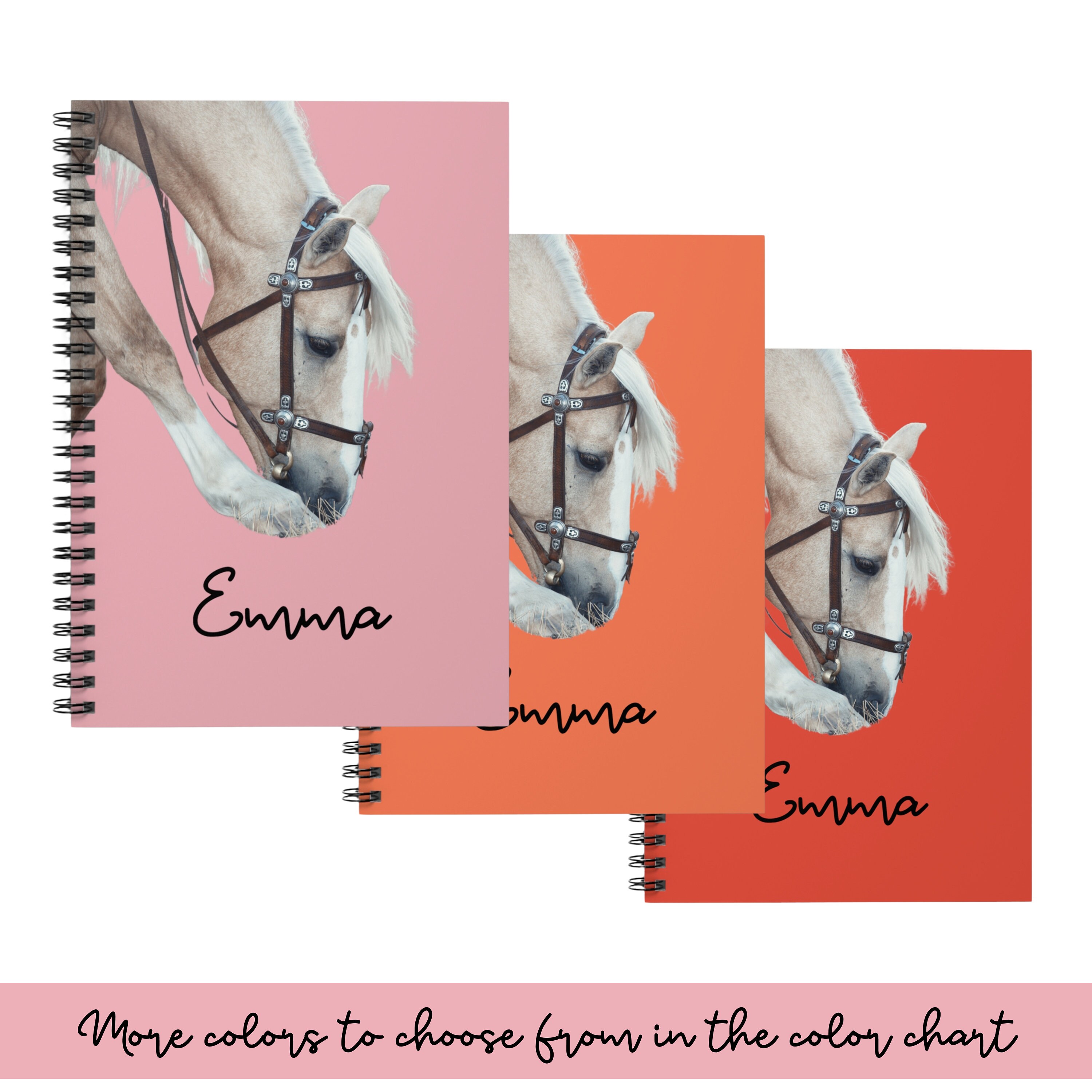 Personalized Note Book, Custom Horse Photo Spiral Notebook ...