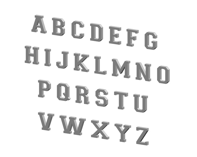 Buchstaben-Alphabet 3D STL - STL-Datei für 3D-Drucker, 3D-Druck - Etsy.de