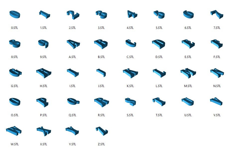 3d Printer Alphabet Letters Stl Files / 3d a to Z Alphabet Stl Files ...