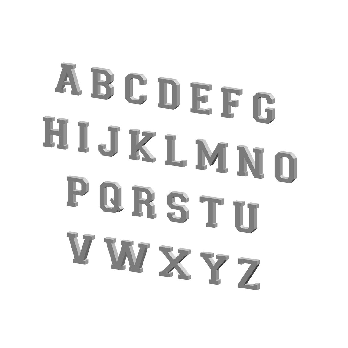 3D Printed Standing Alphabet Letters STL File (digital Download) - Etsy UK