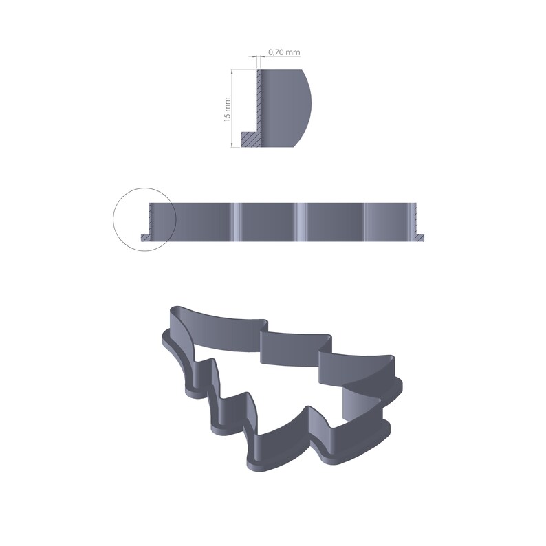Christmas Tree Cookie Cutter STL Files for 3D Printing (5 Size ...