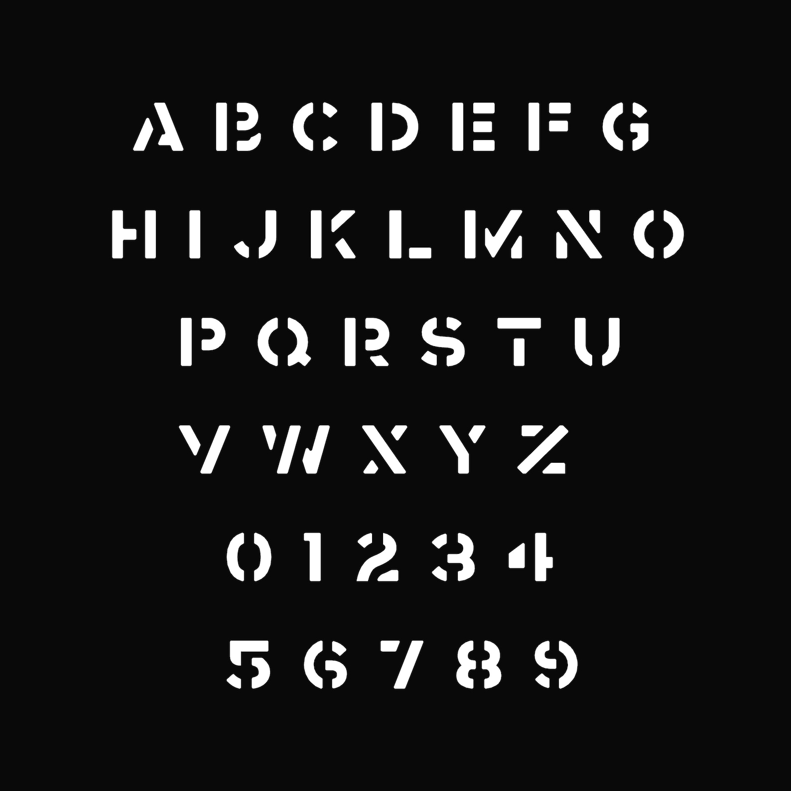 Stencil Alphabet Letters and Numbers Dxf Svg Files / Dxf Font Files for ...