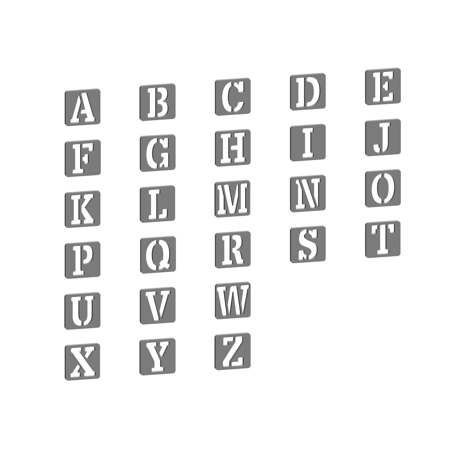 3D Alphabet Stencil Box Letters STL File (digital Download) - Etsy