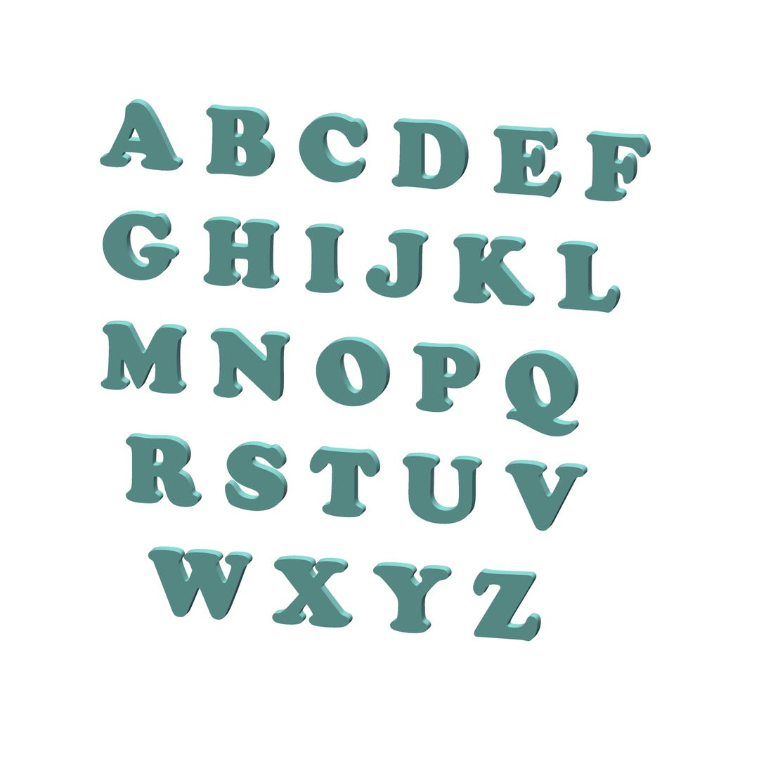 3D Alphabet Letters Stl Files for 3D Printing / 3D Print Font Stl Files ...
